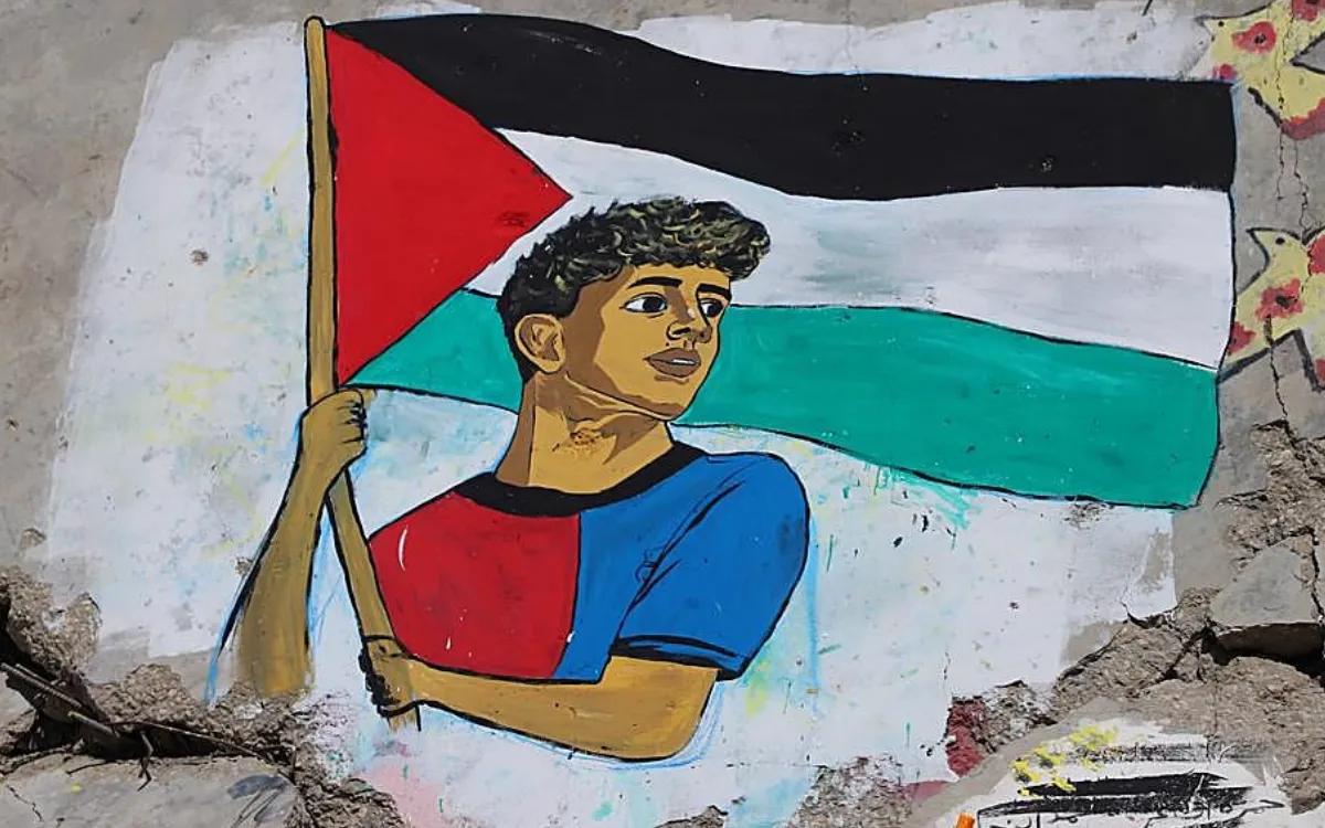 Palestijnse vlag Lamine Yamal duikt op in Gaza